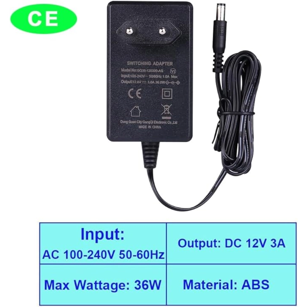 12V 3A 36Watt Power Supply Adapter 240V to 12V Transformers, Switching ...