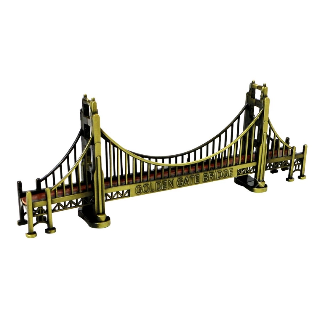 Famous Landmark Golden Gate Bridge Metal Miniature Statue 7 inch
