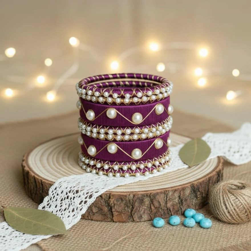 Kurimukul Handmade Bangles Set - Grape Purple