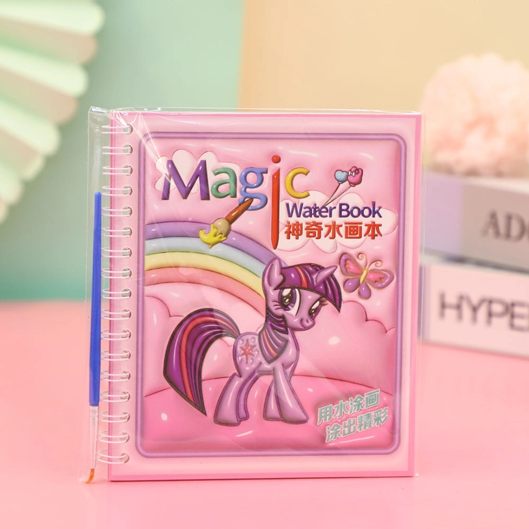 Magic Water Book Reusable Water Drawing Coloring Book With Brush ...