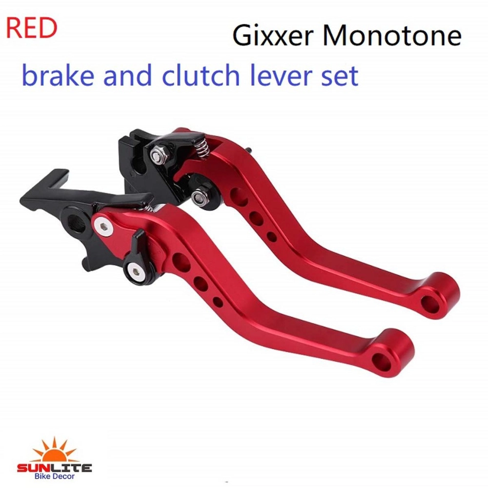 Motorcycle brake and clutch lever set for Gixxer Monotone- Red