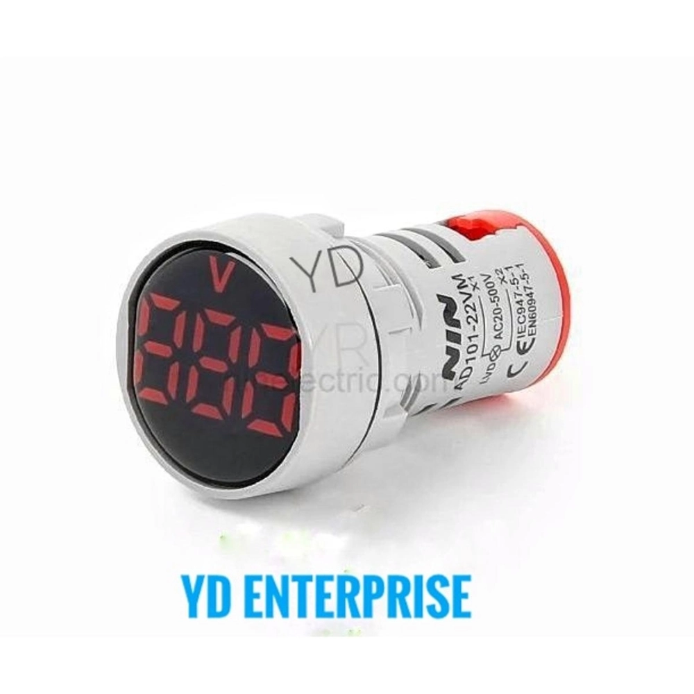 AC60-500V Mini AC Voltage Meter LED Digital Display 22MM AD16 type