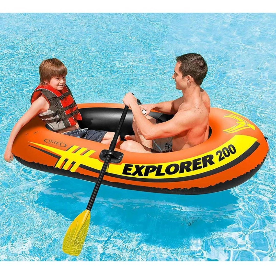 Intex Explorer 200, 2-Person Inflatable Boat Set with French Oars and ...