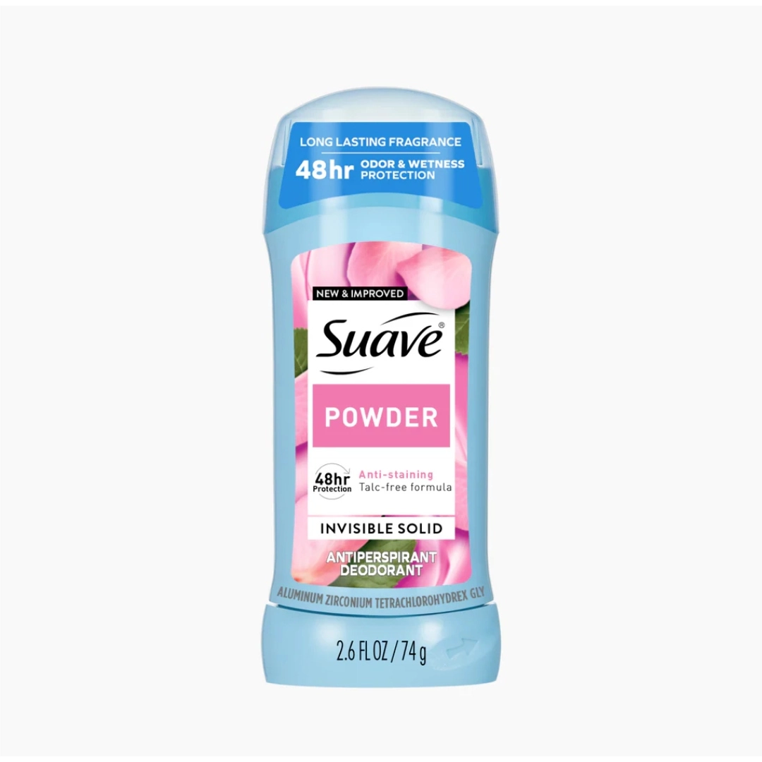 Suave Powder Invisible Solid Antiperspirant Deodorant Stick, 74G