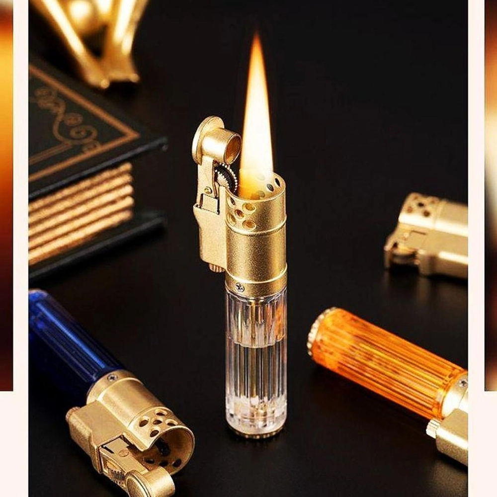 Transparent Retro Kerosene Lighter High Efficiency Flint Wheel ...