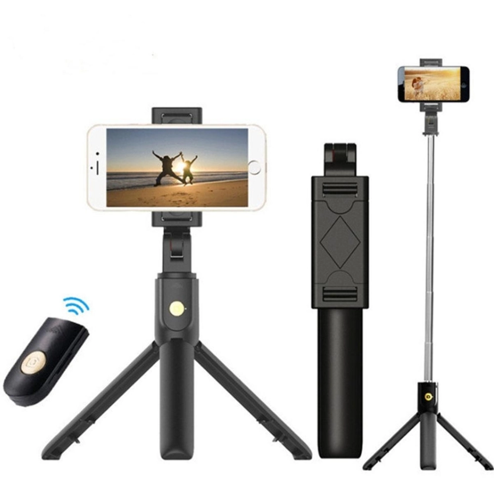 K07 Flexible Selfie Stick Tripod Stand - Black - Selfie Stick