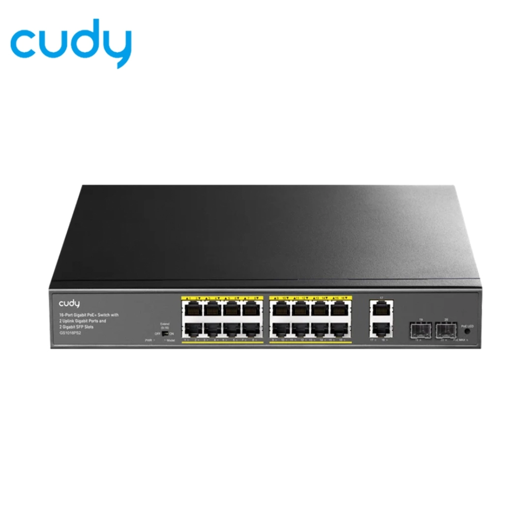 Cudy GS1018PS2 16-GbE PoE Switch with 2 Uplink GbE and 2 Uplink SFP ...