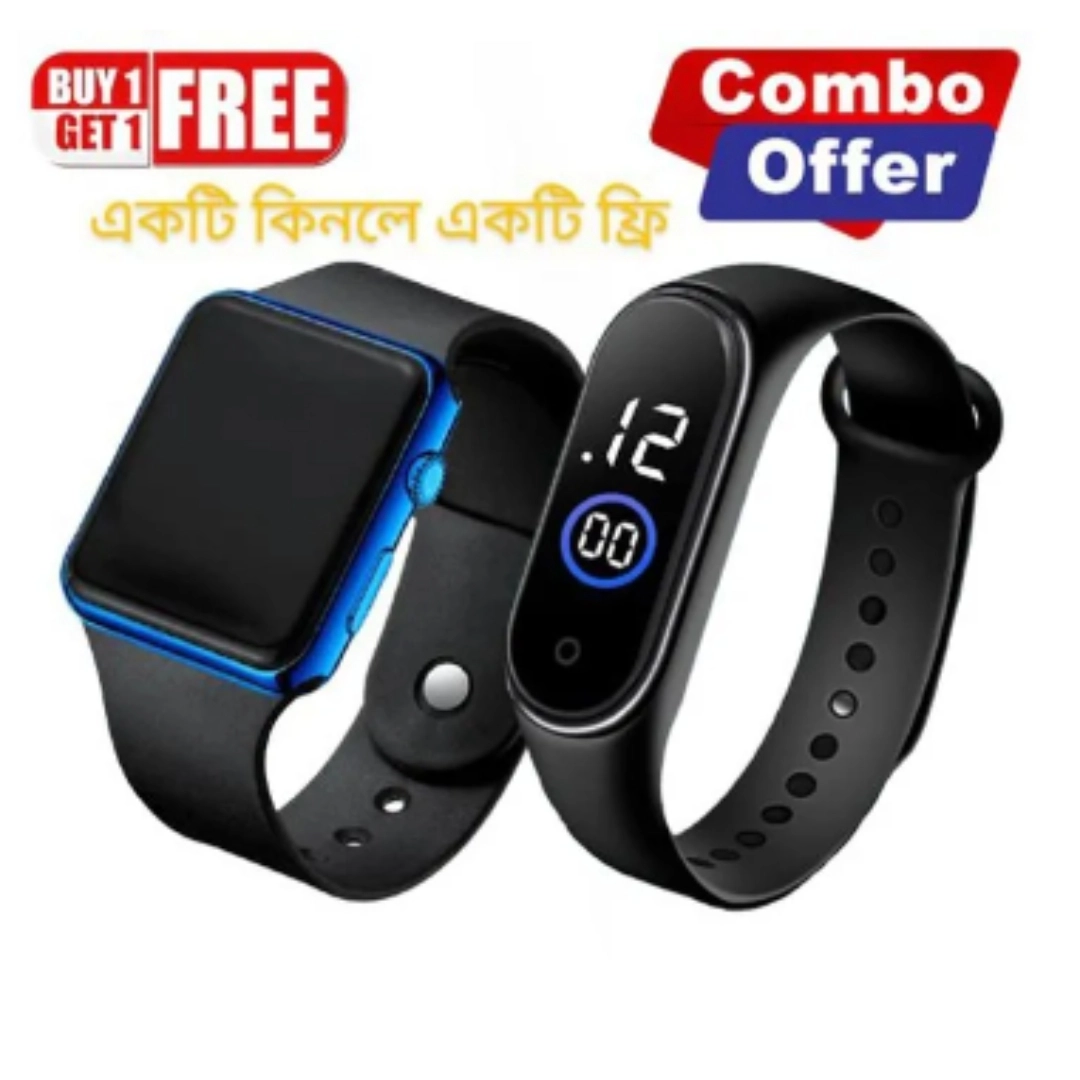 BUY 1 GET 1, Square LED Digital Sports Watch , Water Resistance LED ...