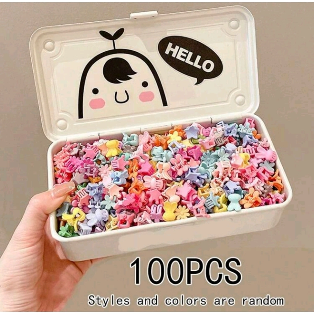 100pcs Random Colorful Hair Claw Clips For Baby Girls With Opp Package ...