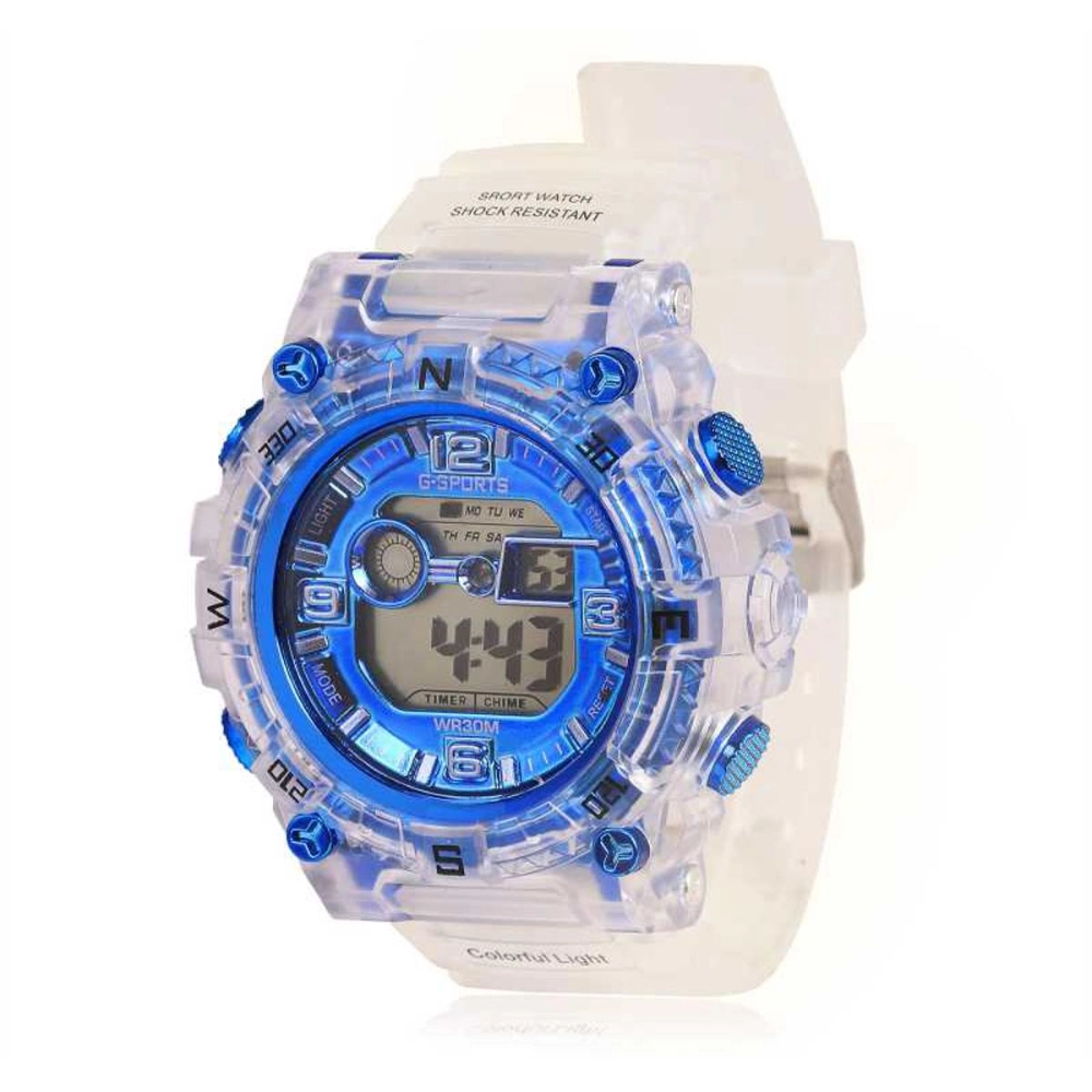 Waterproof White Color Digital Watch ,Silicone Boys Digital Sports ...