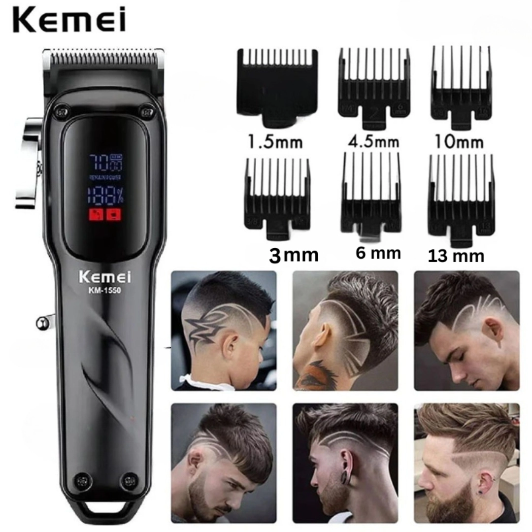 Kemei KM-1550 Professional Hair Clipper and Beard Trimmer Salon Series ...