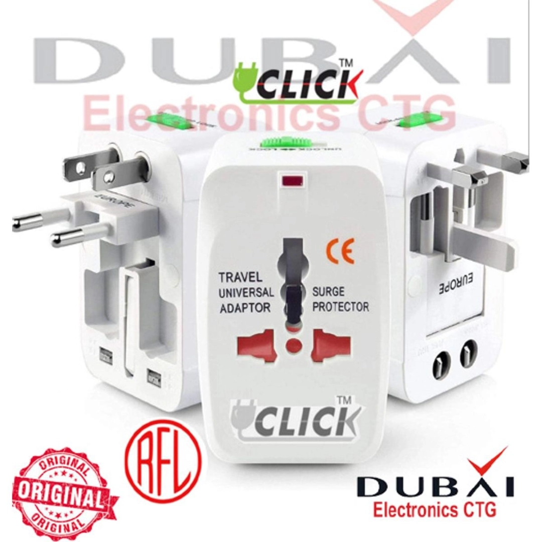 Click , World Travel AC Power International Plug Adapter, Universal ...