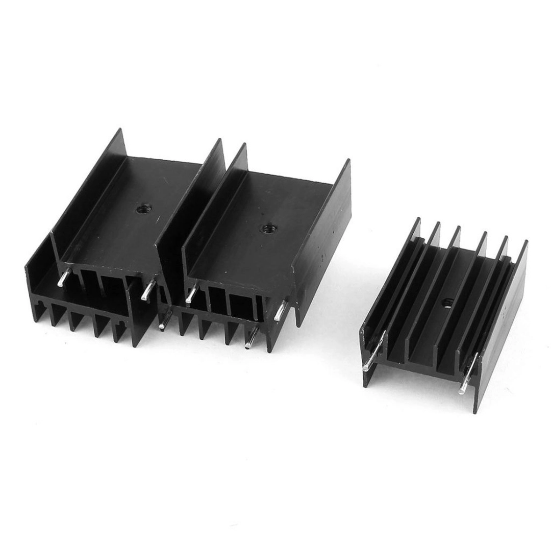 5Pcs - BLACK 35mm Aluminum Heat Sink 35x23x15mm Voltage Regulator ...
