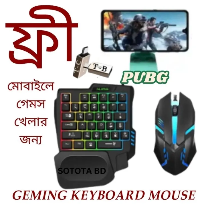 One Hand RGB Gaming Keyboard and Backlit Mouse Combo,USB Wired with 2 ...