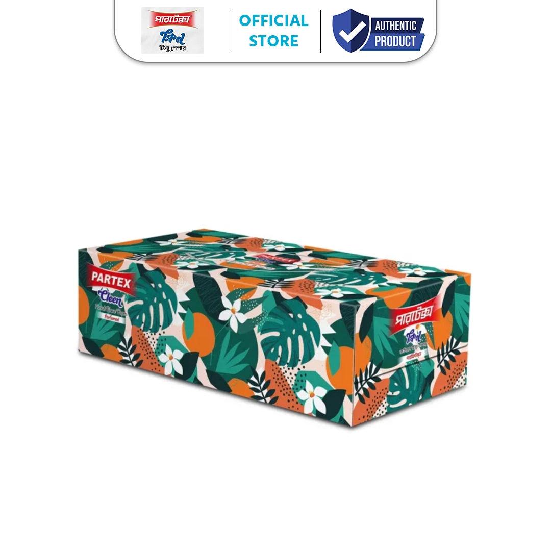Partex Cleen Facial Tissue (120 x 2 Ply = 240 Sheet) Perfume - Ultimate Strength & More Absorbent