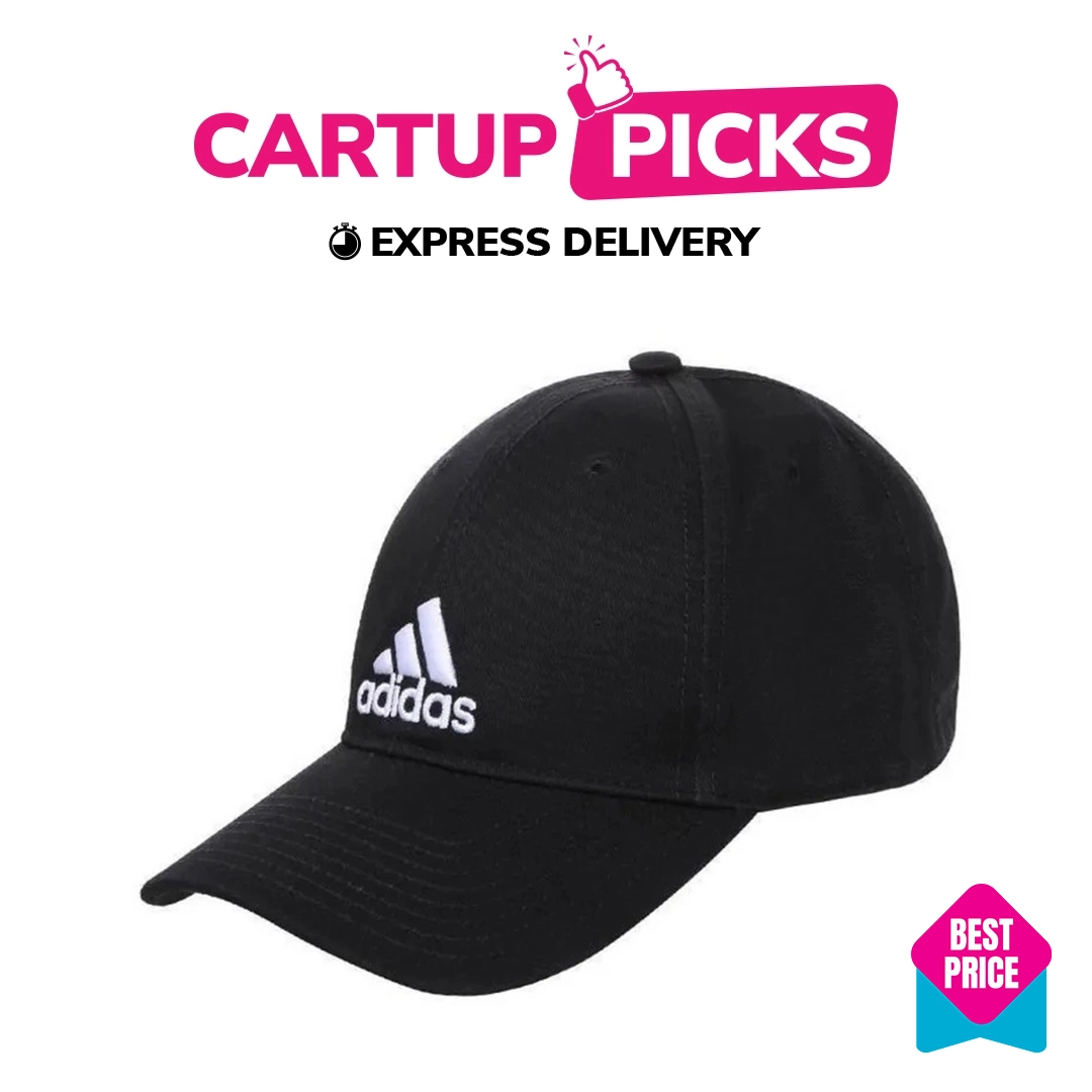 Men’s Black Cap with Triple Stripe Logo