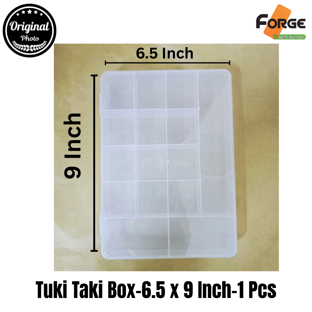 Plastic Storage Box with Adjustable 15 Compartments – 6.5 x 9 Inch ...