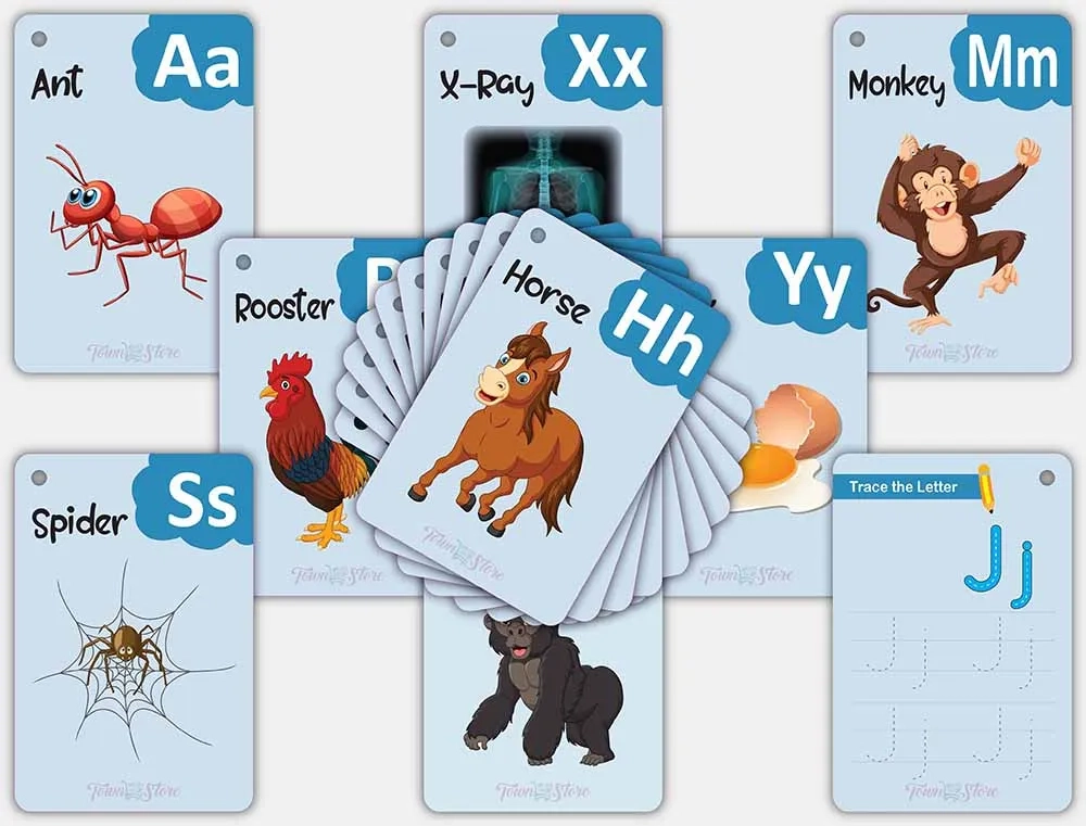 TownStore Early learning Preschool English Activity Flash Cards for ...