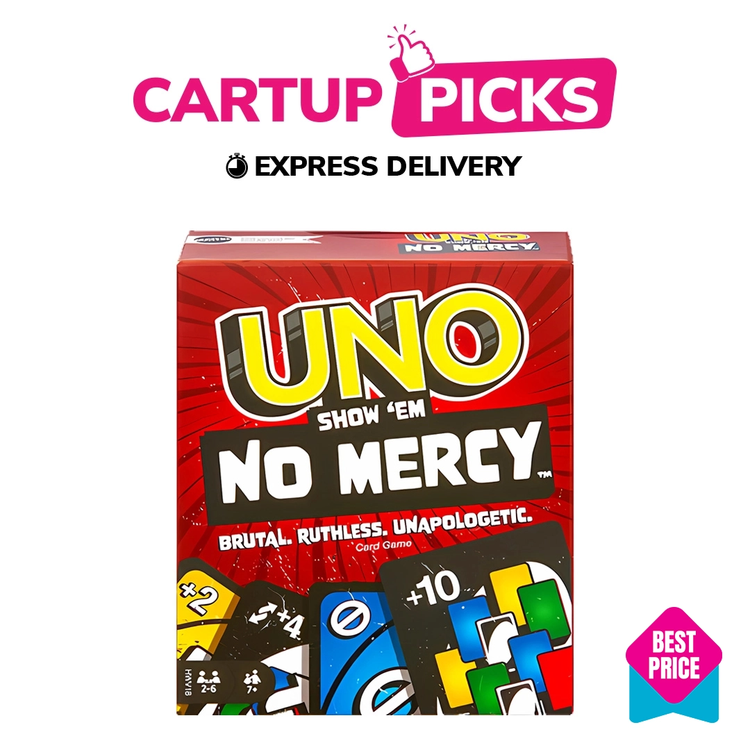 Premium UNO No Mercy Mattel Games UNO Show EM No Mercy Card Game For ...