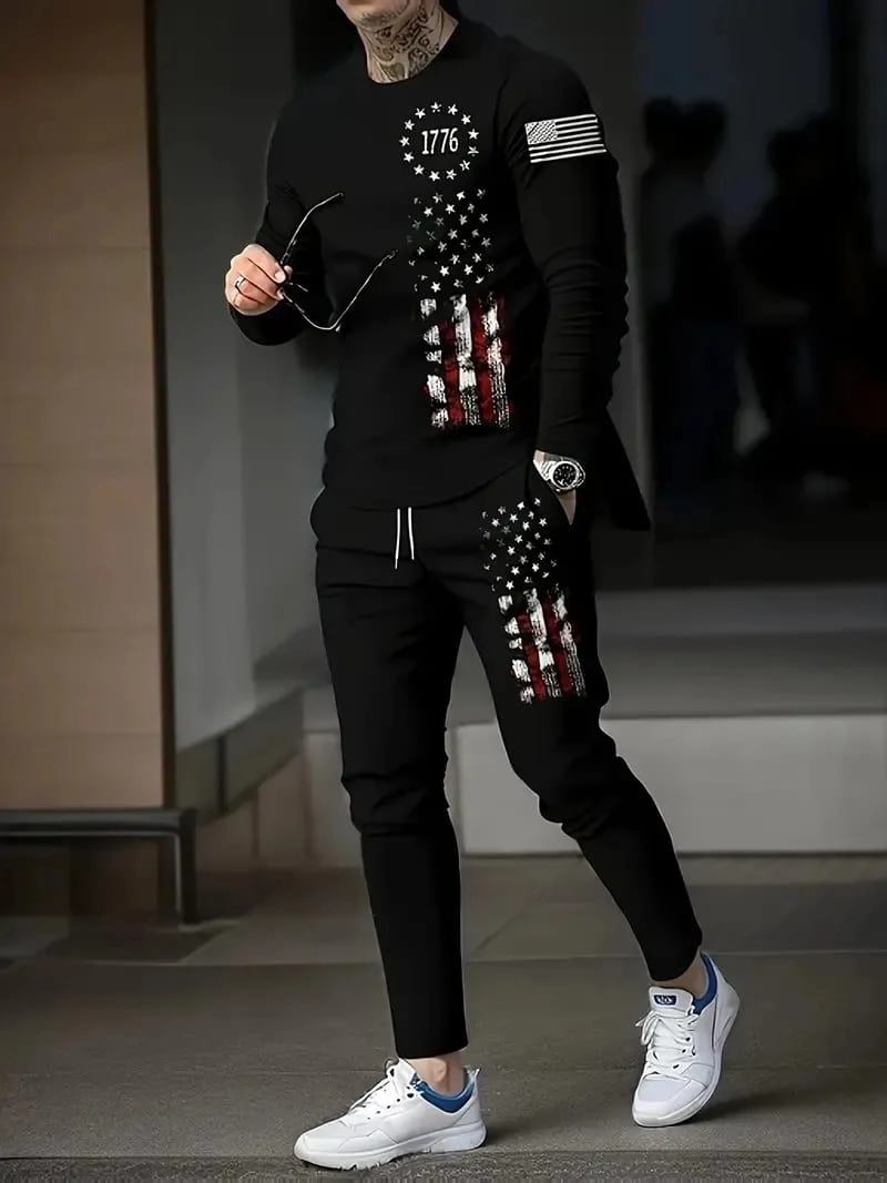 Men Trouser & Full Sleeve T Shirt Combo set