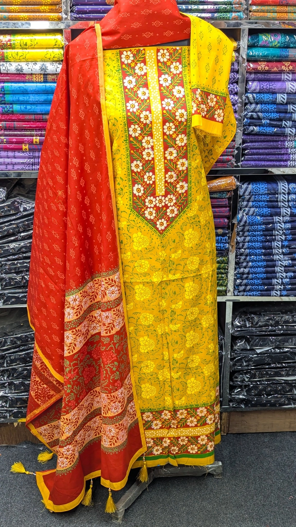Premium Quality Unstitched Cotton Three Piece for women/ girl
