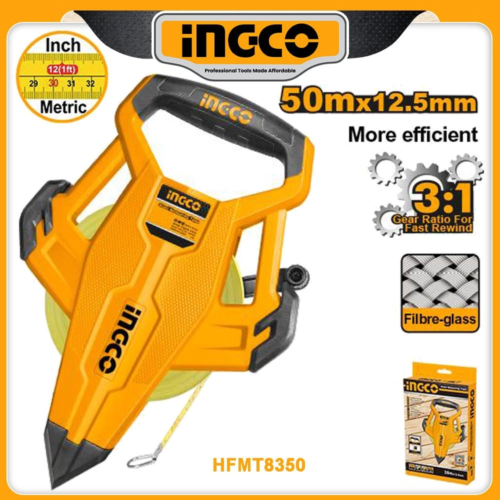 INGCO 50M FIBREGLASS MEASURING TAPE HFMT8350