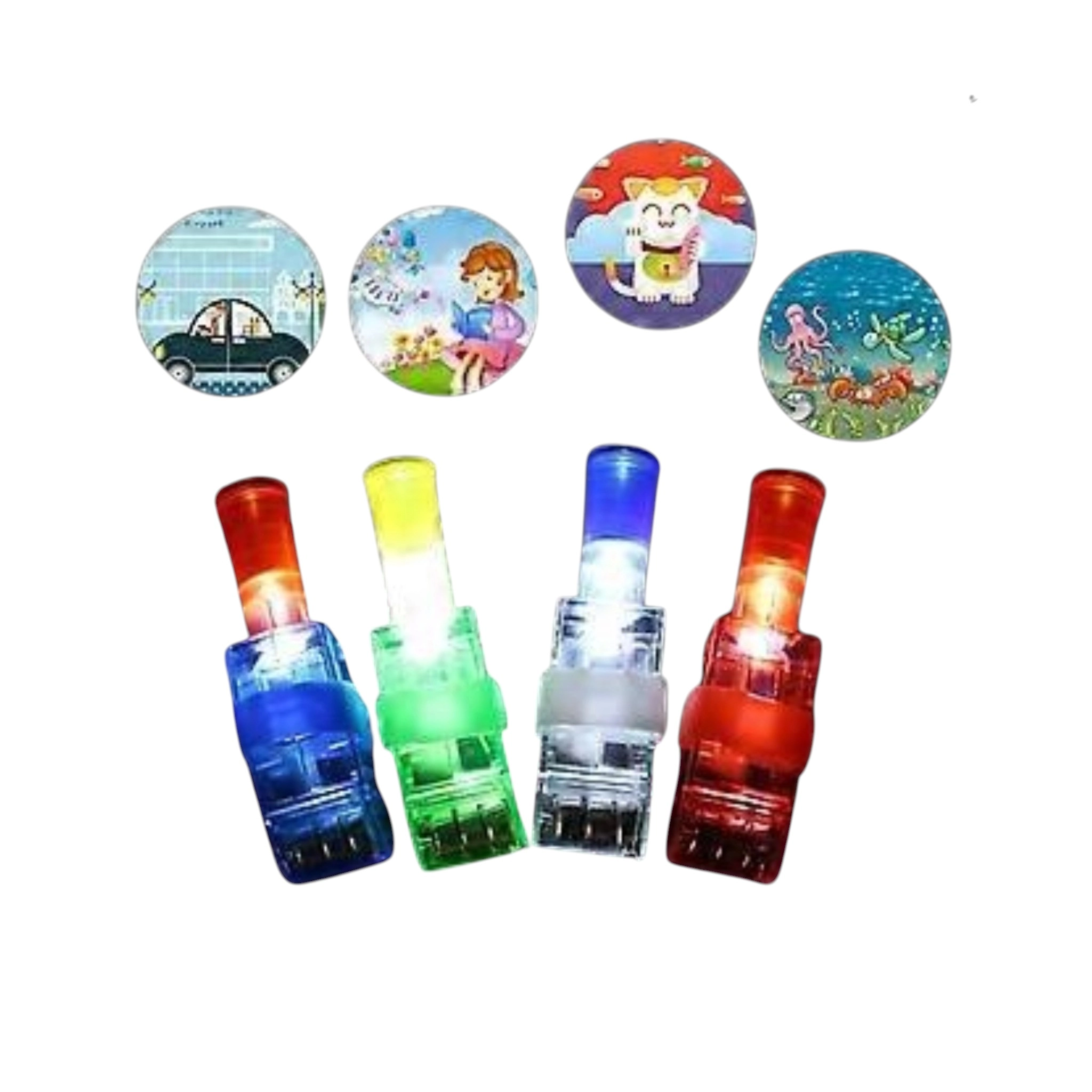 4 Finger Projector Toy – LED Finger Light with Cute Cartoon Projection