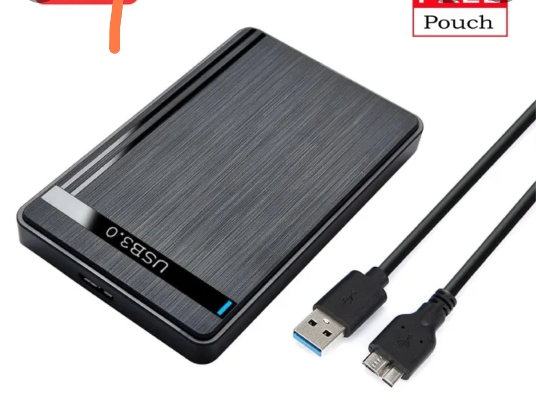 2.5-inch USB 3.0 SATA external hard drive enclosure.