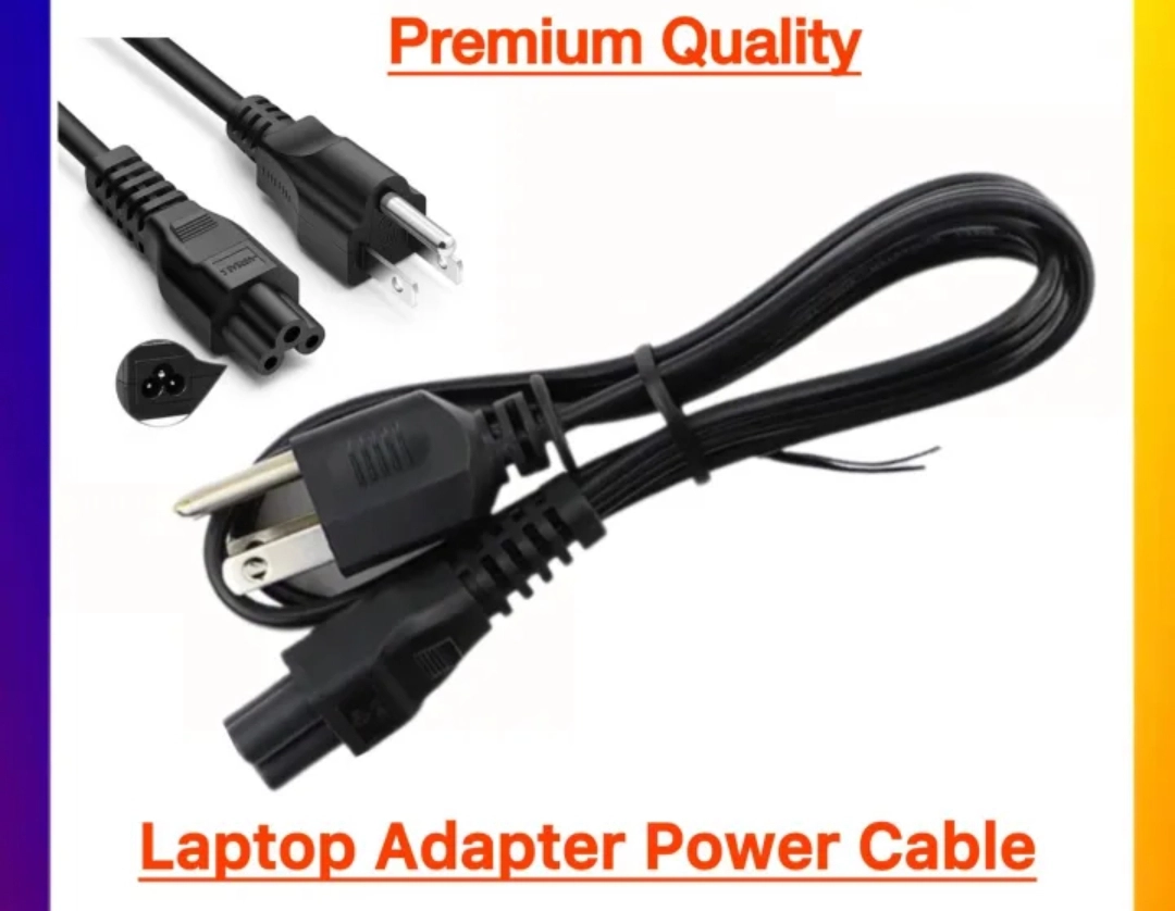 laptop adapter power cable, also known as a 3-pin laptop power cable or ...