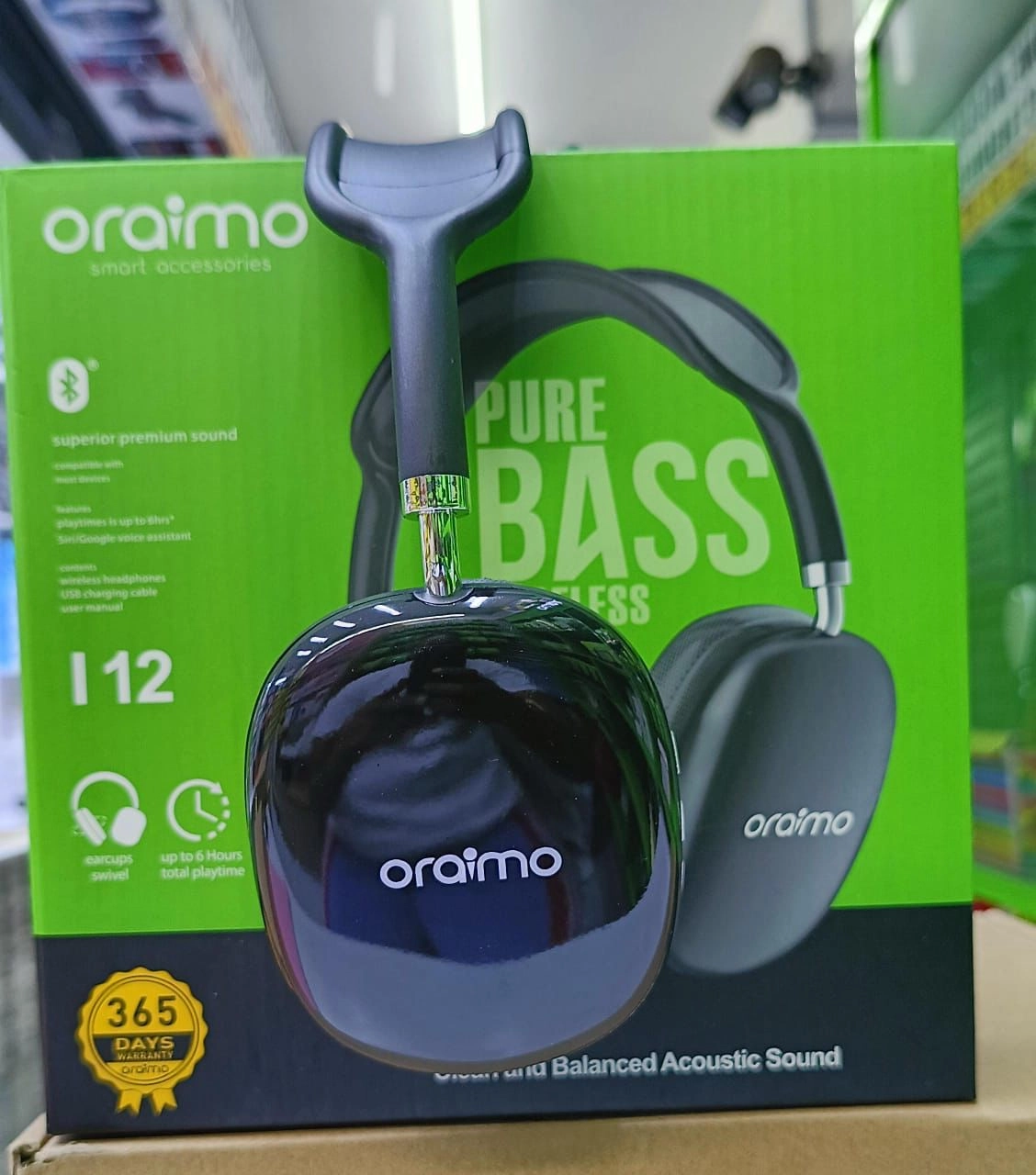 Oraimo I12 Pure Bass Wireless Headphone.