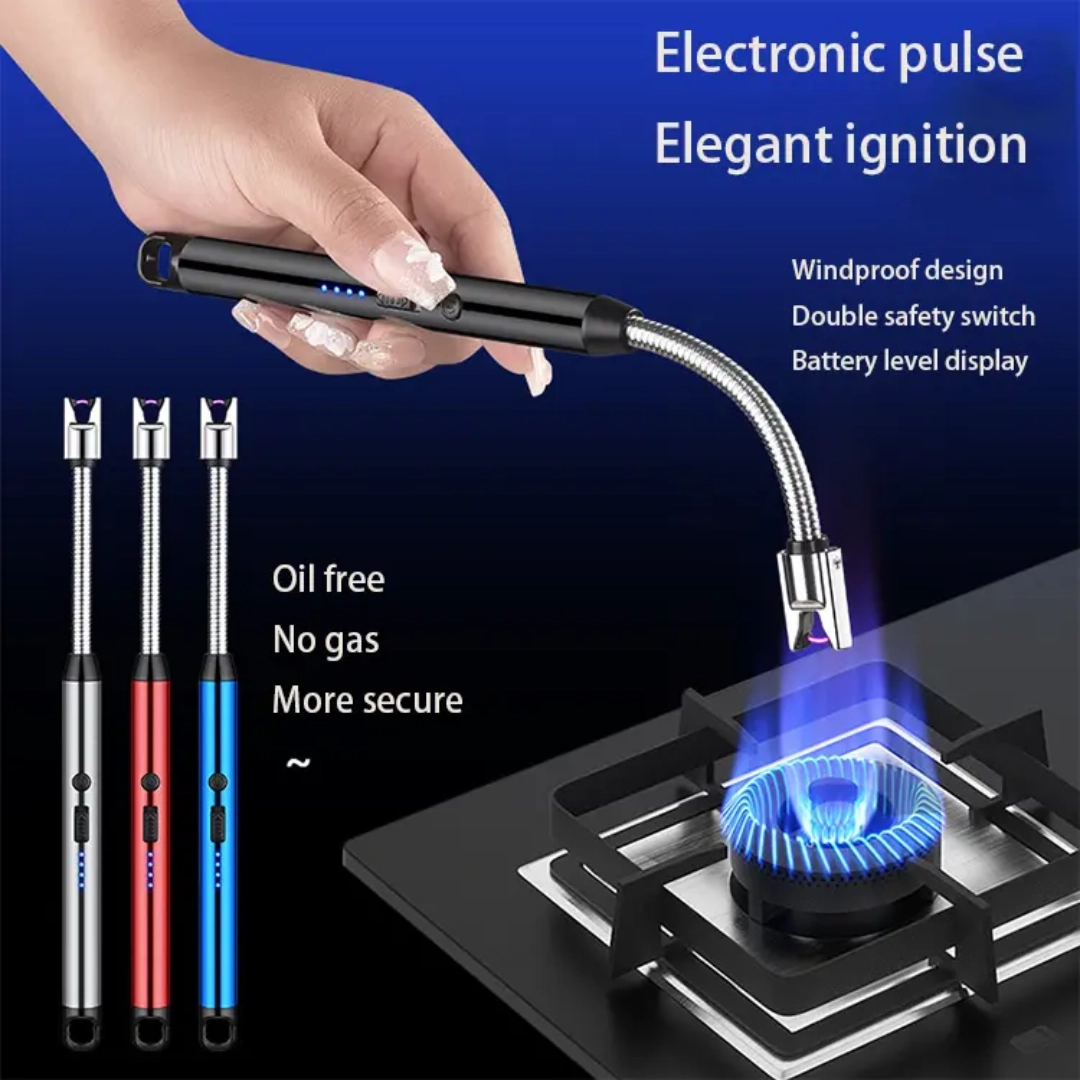 USB Arc Pulse Ignition Candle Gas Stove Igniter 360 Degree Hose ...
