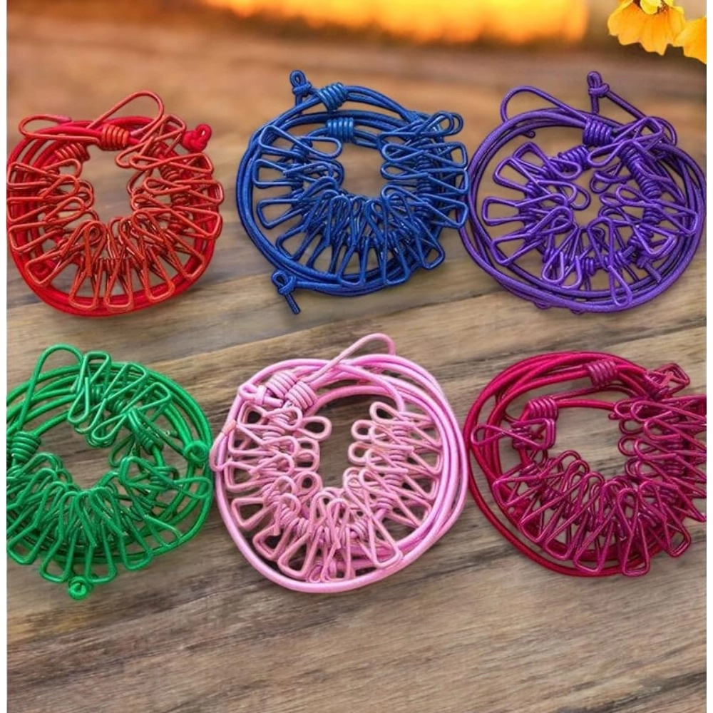 Cloth Drying Rope with Hooks - Elastic Hanging Rope for Travel, Home, and Outdoor Drying ...