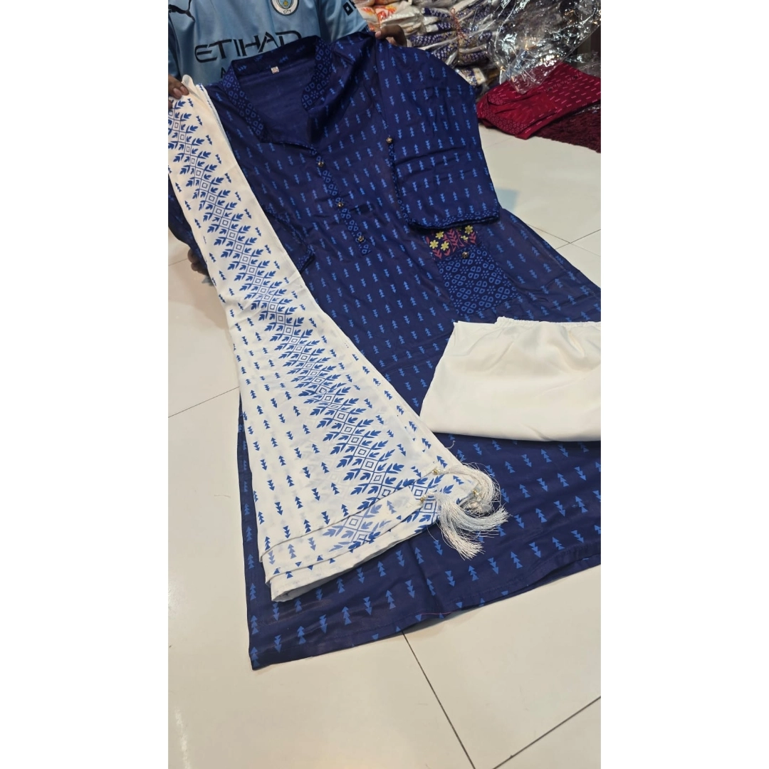 Readymade Stitched Cotton Three Piece For Women - Dress For Girls ...