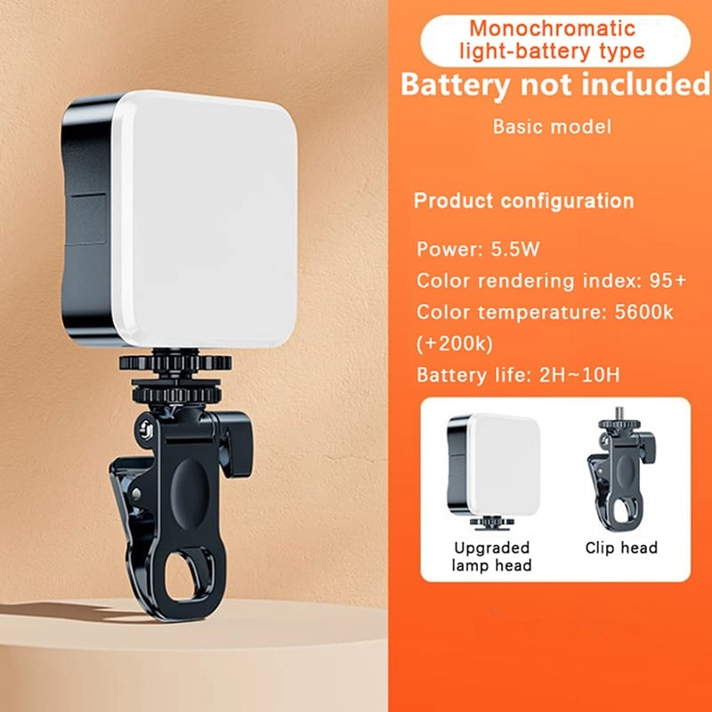 M-88 Mini LED Camera Light 5W | Clip Mount | Adjustable Warm & White Light