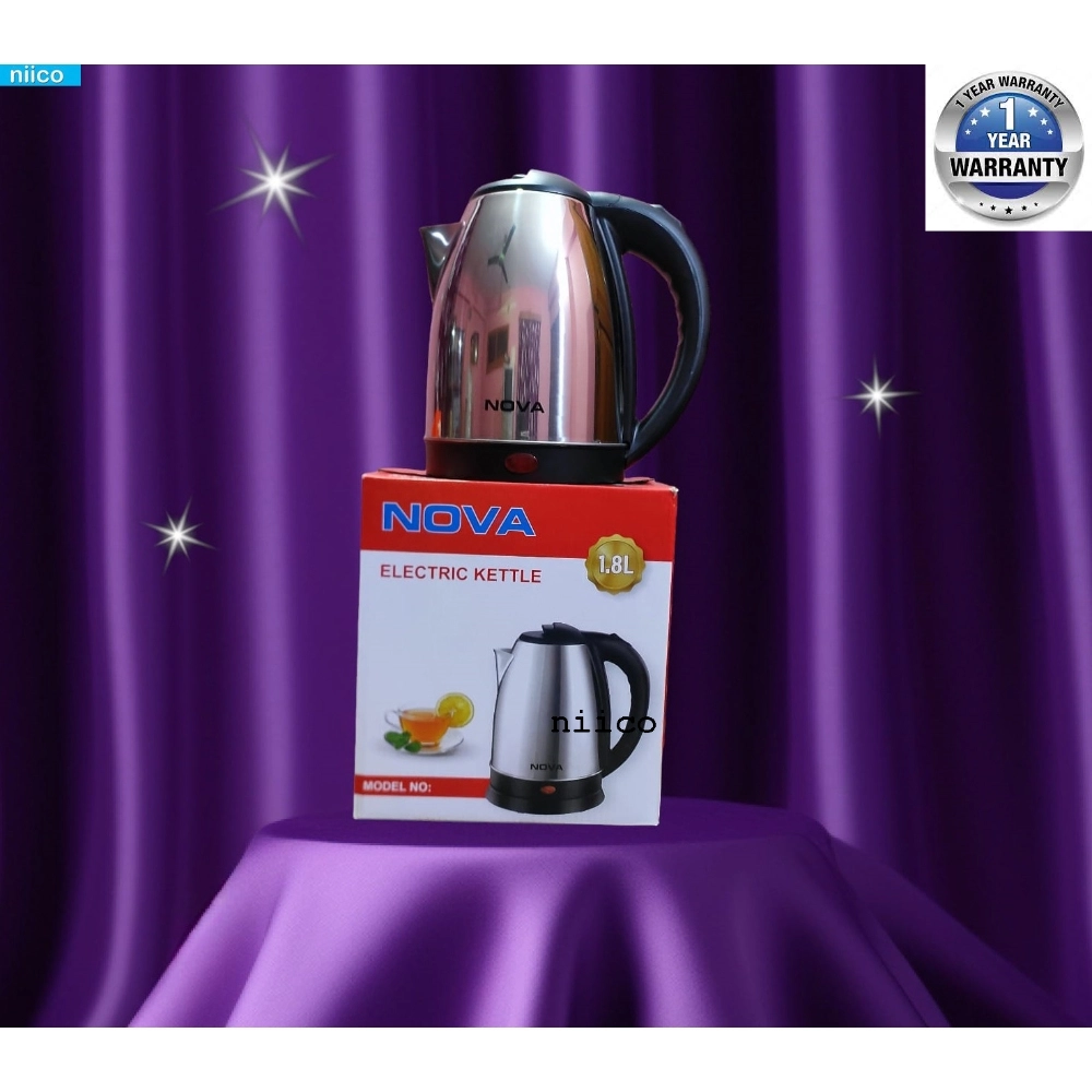 Nova Heavy Duty Durable Electric Kettle = 1.8 Liter (1 Years Warranty)