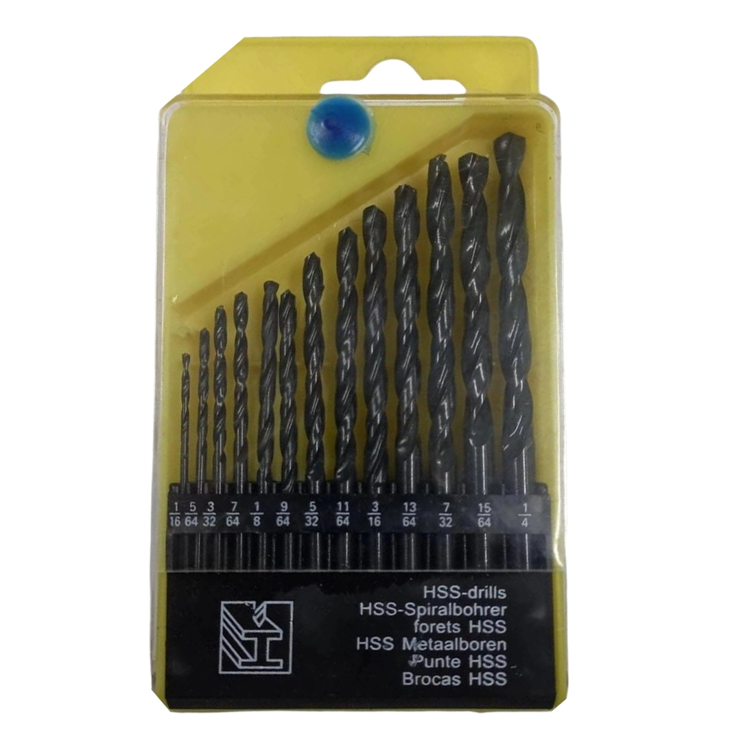 BLACK 13Pcs Set HSS Drill Bit Set 1.5-6.5mm Twist Drill Bit 1/16-1/4 ...