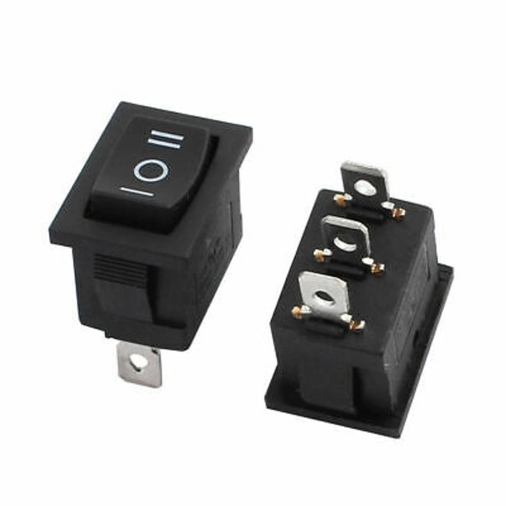 20 pcs Black Mini 3 Pin On Off Switch 6A-10A 250V XL601- 3 Pin Snap-in ...