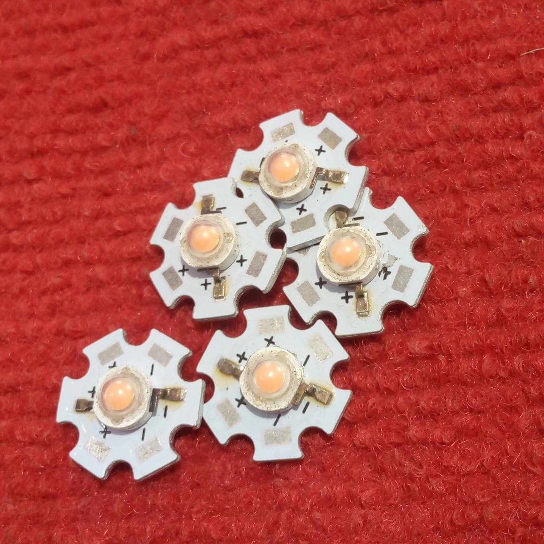 5Pcs- 20mm White PCB PINK 3 Watt 3.7V Ultra Bright Pink Color 3W LED ...