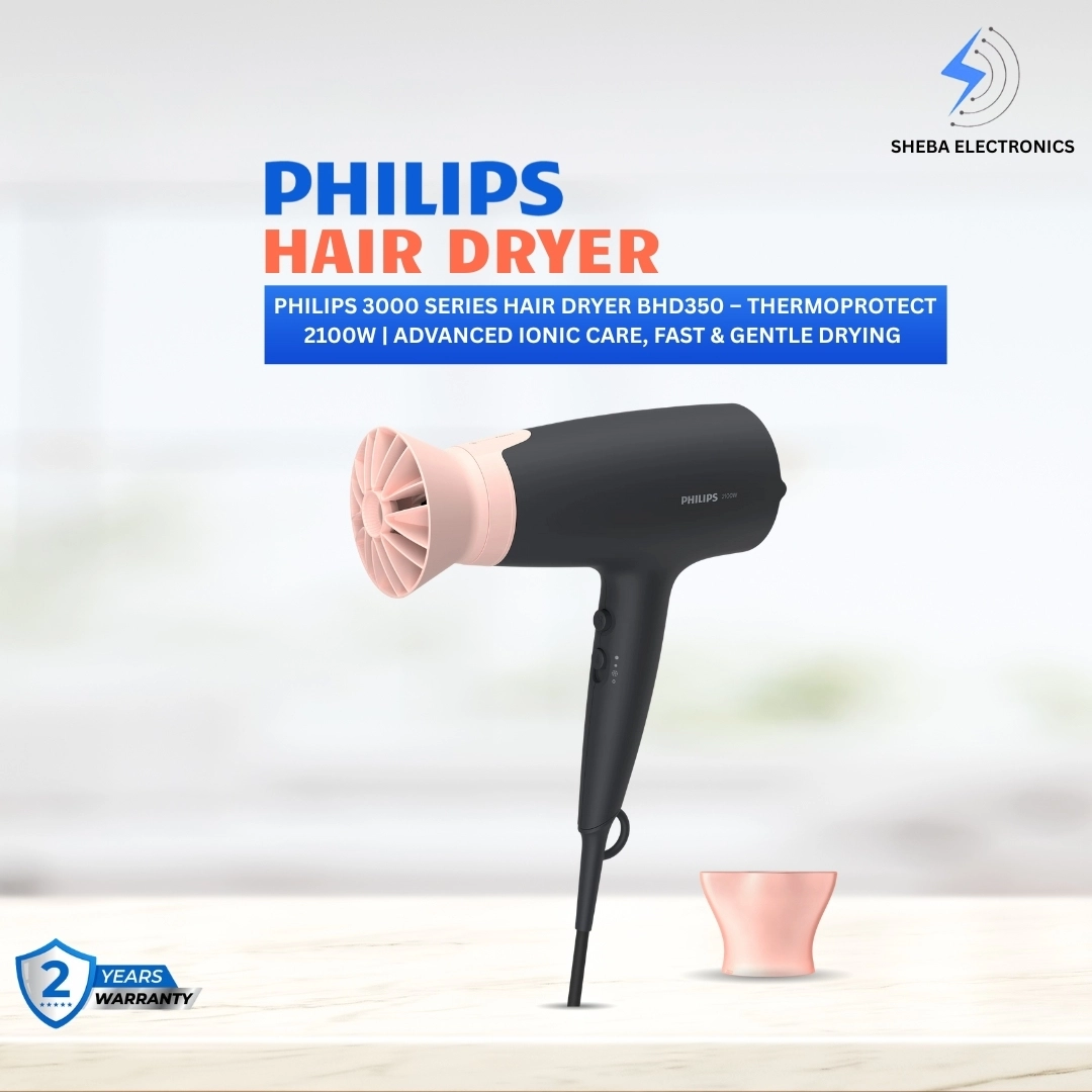 Philips 3000 Series Hair Dryer BHD350 – ThermoProtect 2100W | Advanced ...