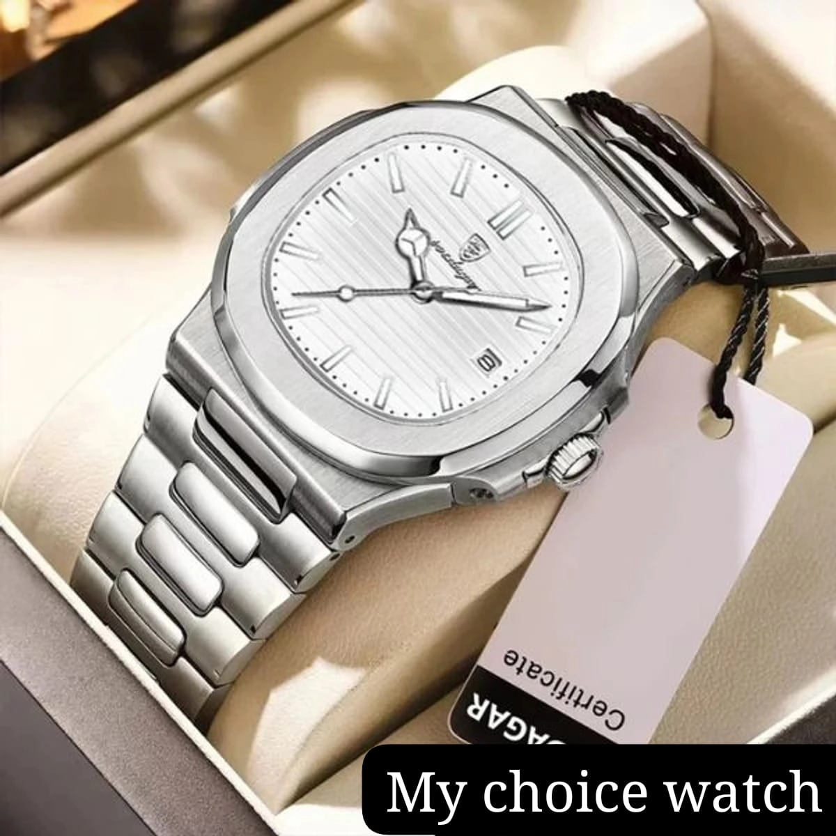 Poedagar Model 613 Stainless Steel Quartz Wristwatch for Men - Full ...