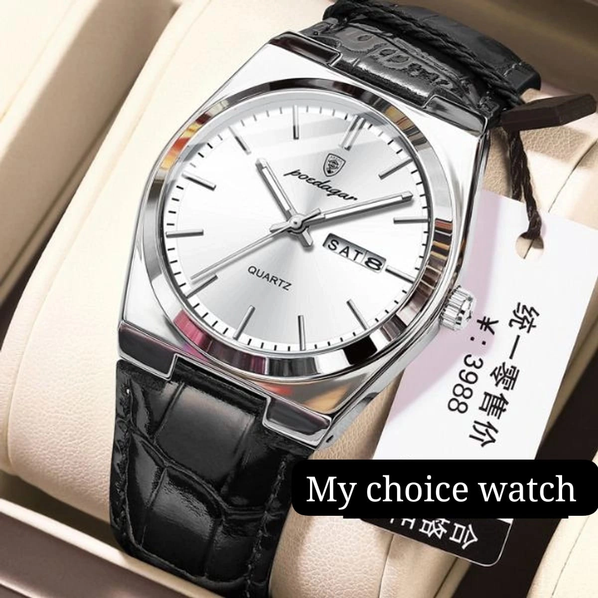 Poedagar WATCH MODEL 930 BELT BLACK DIAL WHITE COLOUR WATCH FOR MAN ...