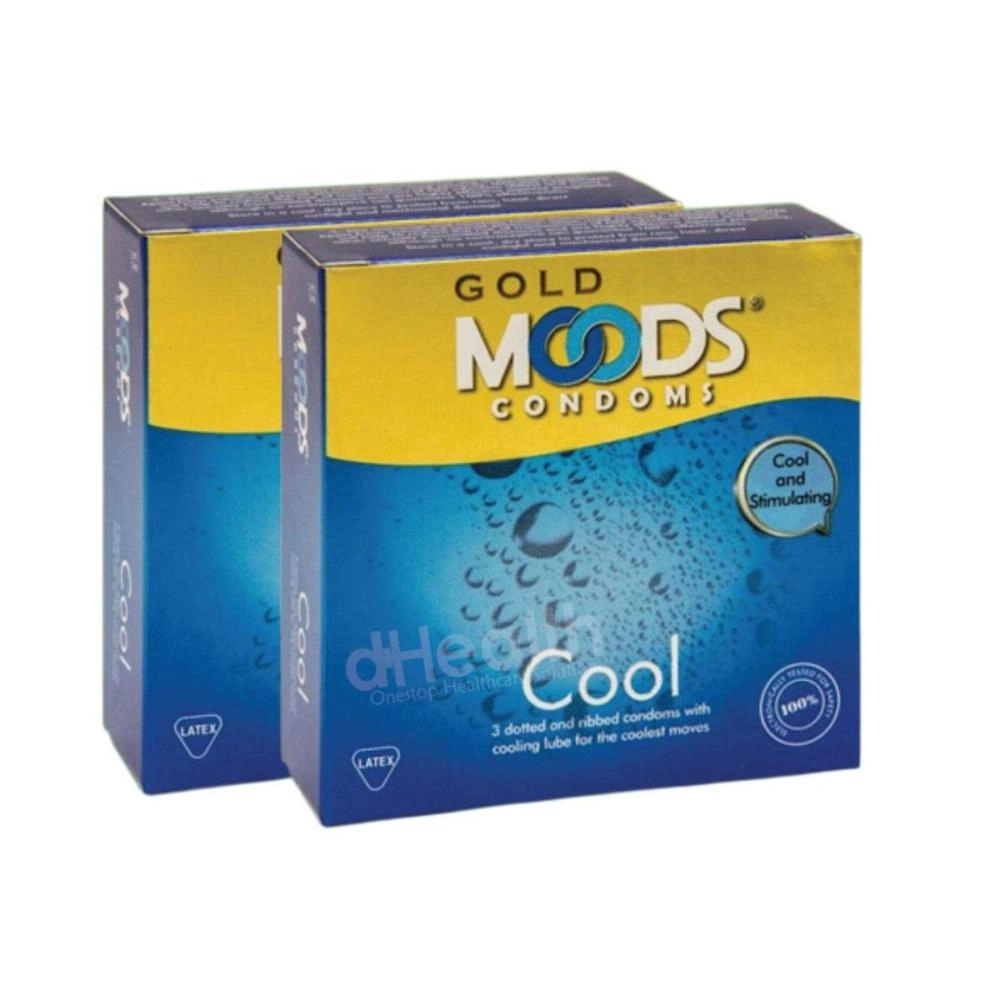 MOODS Gold Cool Condom, 2's Combo pack (6 pcs )
