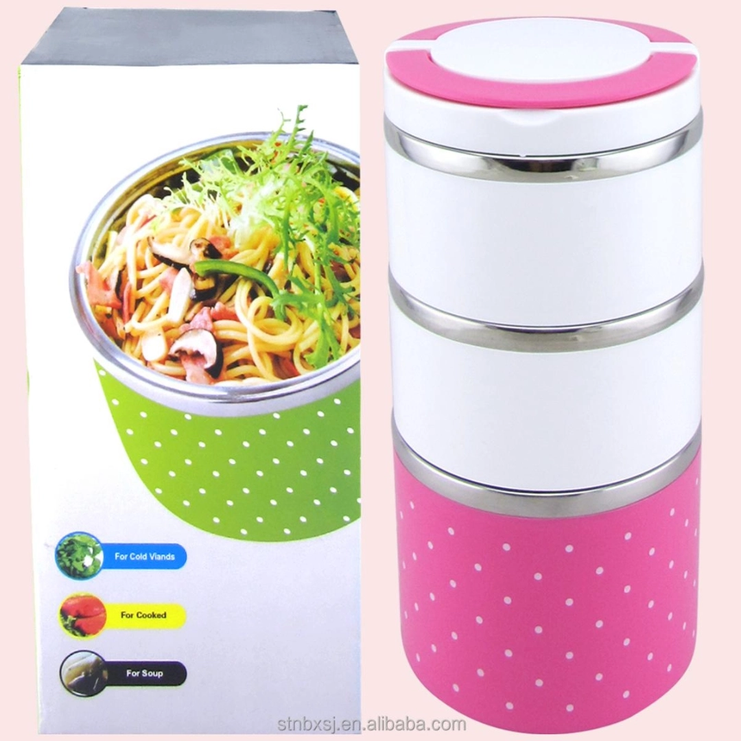 Hotpot Lunch Box 3 Layer 1260 ML - Multicolor