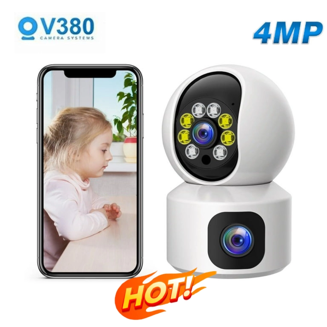 V380 4MP WIFI IP Camera Dual-Lens Dual Screen PTZ Camera 1080P HD ...