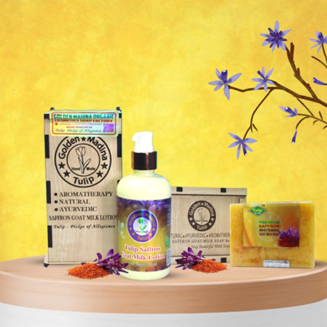 Golden Modina Tulip Saffron Goat Milk Lotion & Soap Combo 2pcs