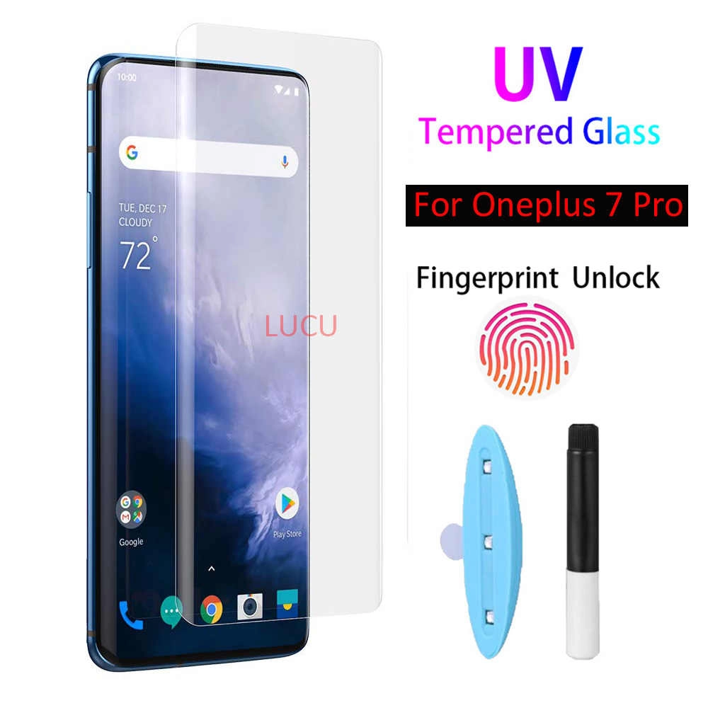 For OnePlus 7 Pro (A+ GRADE) One minute UV Light Adhesive Tempered ...