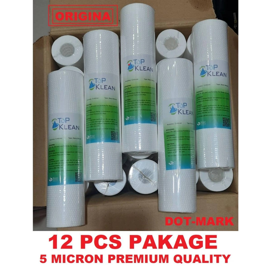5 Micron PP SEDIMENT FILTER - 12 PCS TOP KLEAN premium