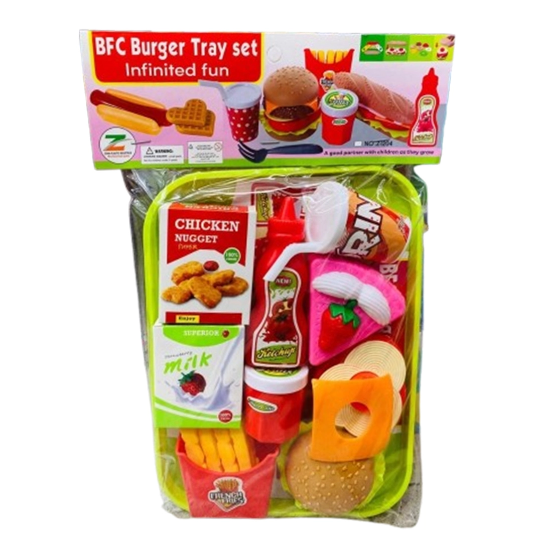 Baby Fast Food Burger set with tray For kids Baby Play Sets