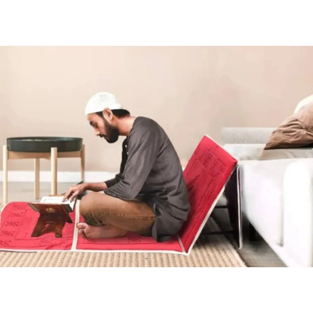 Foldable Luxury Relax Backrest Muslim Prayer Mat Carpet Islamic ...