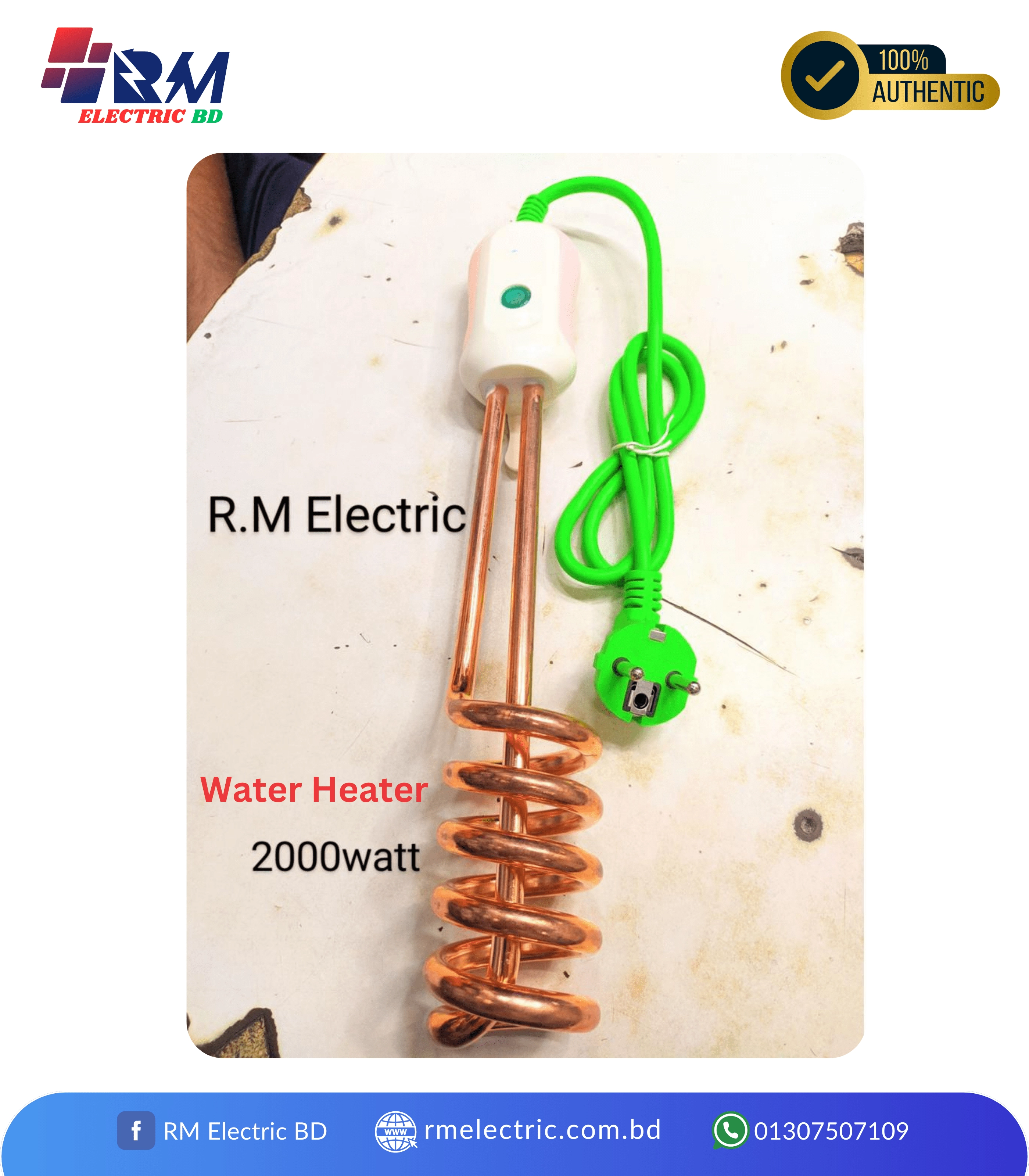 Water Heater 2000 Watt Immersion Water Heater Rod Shockproof, Heavy ...